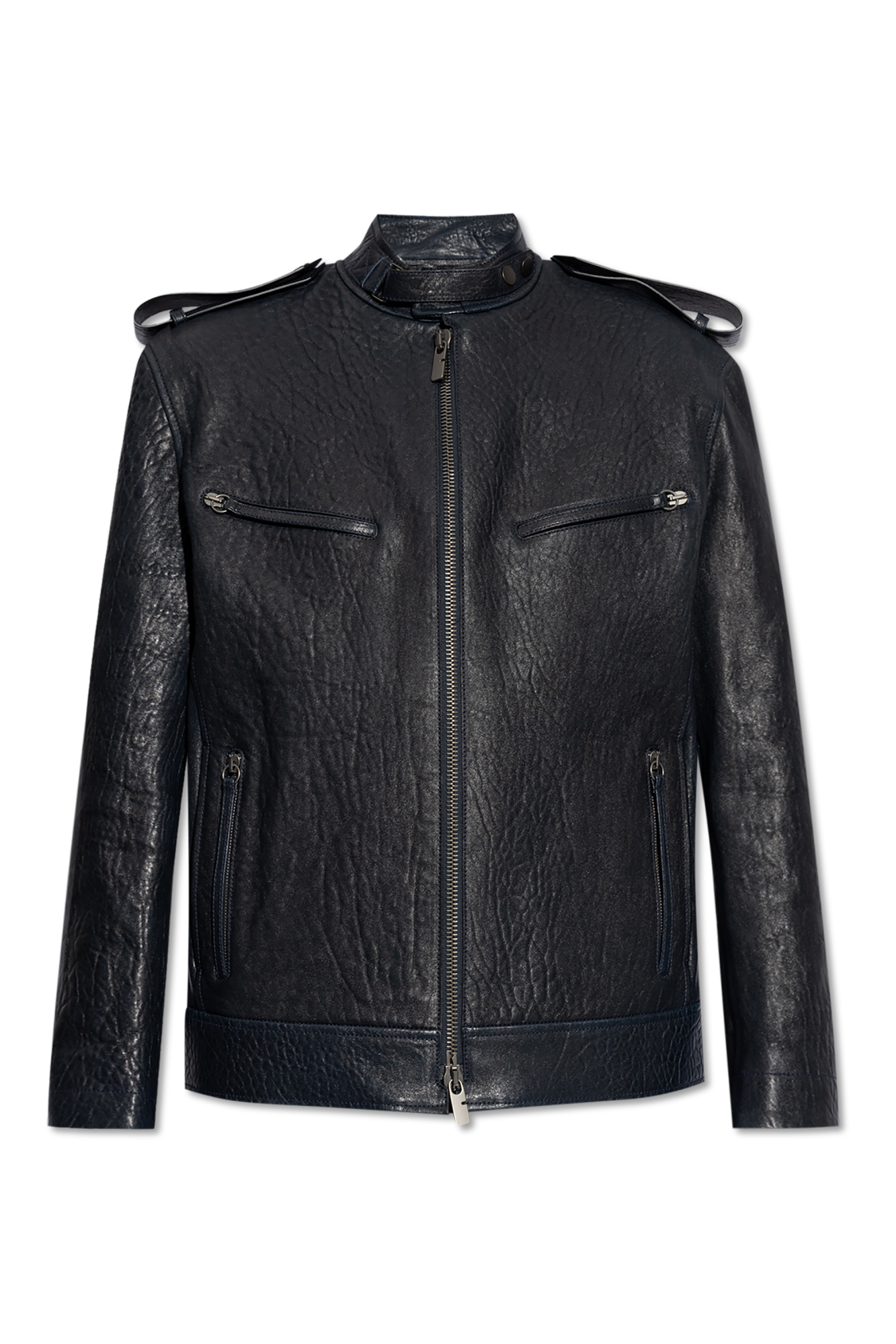 Burberry blue leather jacket store